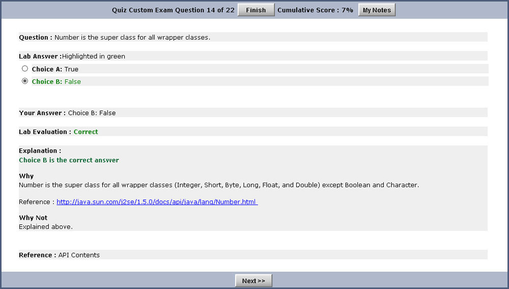 scjp 5.0 exam - Quiz Lab - screenshot scjp 5.0 exam - Quiz Lab - screenshot